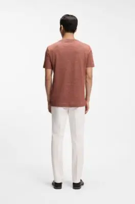 BOSS Mouline T-shirt In Cotton