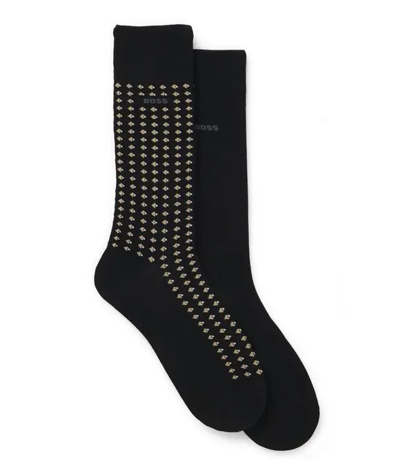 BOSS Two-pack Of Mercerized Cotton Socks - Black
