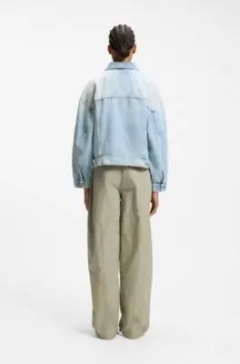 Hugo Boxy Fit Denim Jacket - Turquoise