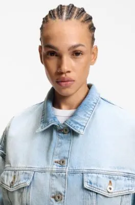 Hugo Boxy Fit Denim Jacket - Turquoise