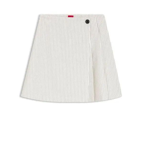 Hugo Faux-wrap Pinstripe Mini Skirt - Patterned