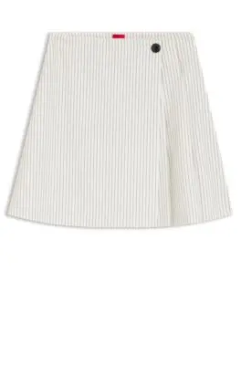 Hugo Faux-wrap Pinstripe Mini Skirt - Patterned