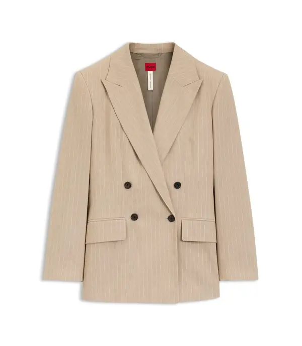 Hugo Striped Cotton-blend Blazer - Patterned