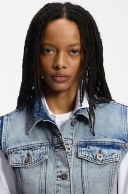 Hugo Cropped Denim Vest