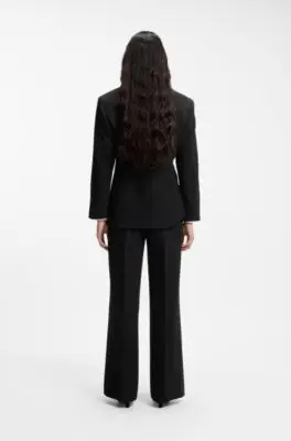 Hugo Relaxed-fit Seersucker Blazer With Chain Belt