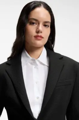 Hugo Relaxed-fit Seersucker Blazer With Chain Belt
