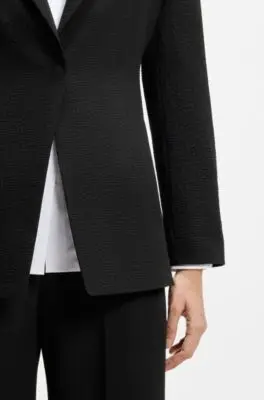 Hugo Relaxed-fit Seersucker Blazer With Chain Belt