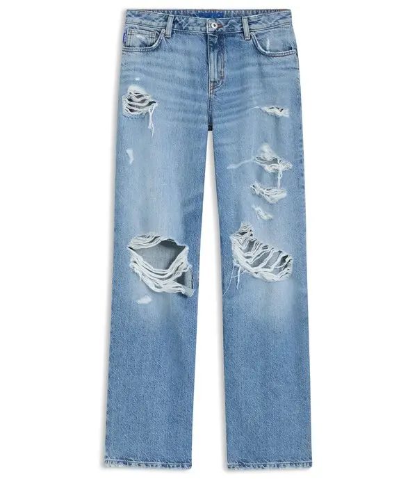 Hugo Baggy-fit Distressed Jeans - Blue