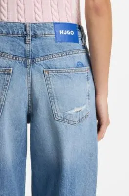 Hugo Baggy-fit Distressed Jeans - Blue