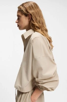 BOSS Relaxed-fit Cotton-blend Blouse
