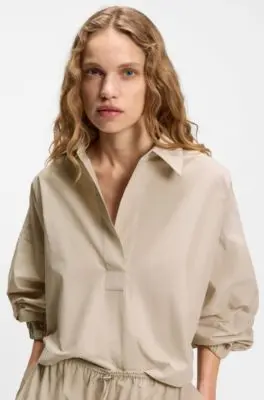 BOSS Relaxed-fit Cotton-blend Blouse