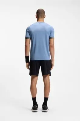 BOSS Active Slim-fit T-shirt With Tennis-ball Eming