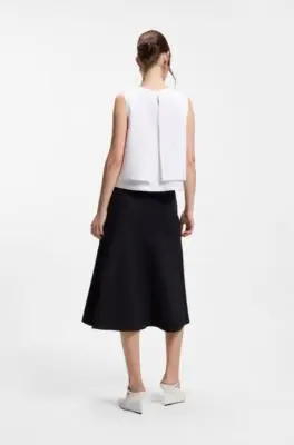 BOSS Layered Top With Open Back - White