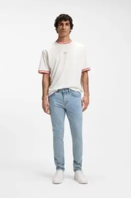 BOSS Relaxed-fit T-shirt In Cotton With Striped Trims
