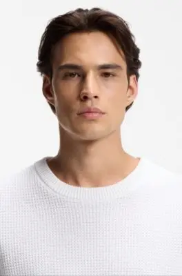 Hugo Waffle-knit Cotton Sweater
