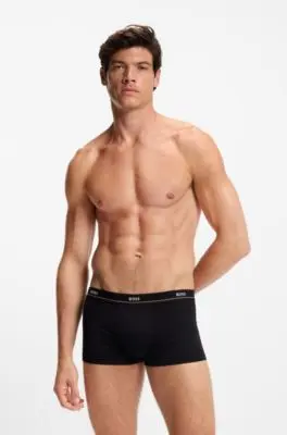 BOSS Five-pack Of Stretch-cotton Trunks With Logo Waistbands - Patterned