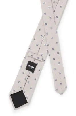 BOSS Jacquard-pattern Silk Neck Tie - Light Beige