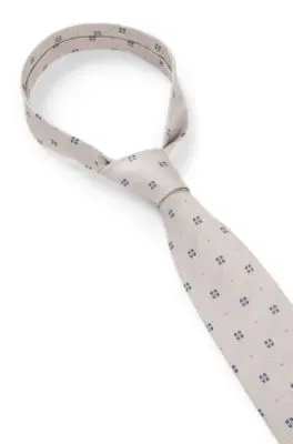 BOSS Jacquard-pattern Silk Neck Tie - Light Beige