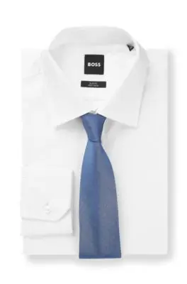 BOSS Jacquard-weave Standard Tie - Light Blue