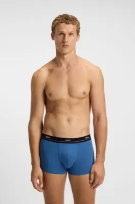BOSS Five-pack Of Stretch-cotton Trunks With Logo Waistbands - Patterned