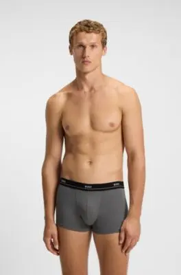 BOSS Five-pack Of Stretch-cotton Trunks With Logo Waistbands - Patterned