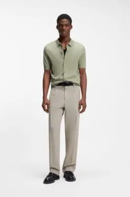 Hugo Regular-fit Shirt With Knitted Structure - Light Green