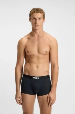 BOSS Three-pack Of Stretch-cotton Trunks With Logo Waistbands - Patterned