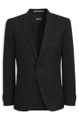 BOSS One Slim-fit Suit Jacket In Virgin Wool Serge - Black