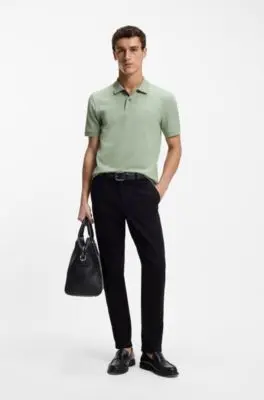 BOSS Pallas Cotton Polo Shirt - Light Green