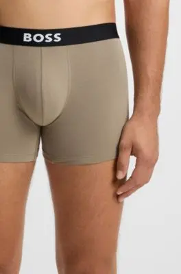 BOSS Three-pack Of Boxer Briefs In Stretch Cotton - Patterned