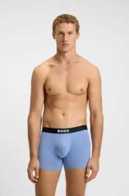 BOSS Three-pack Of Boxer Briefs In Stretch Cotton - Patterned