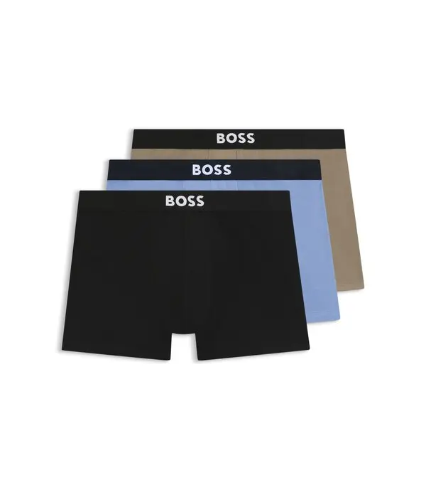 BOSS One Three-pack Of Logo-waistband Boxer Briefs - Patterned