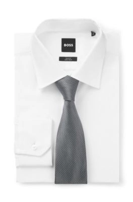 BOSS Silk Tie With Jacquard Pattern - Light Blue