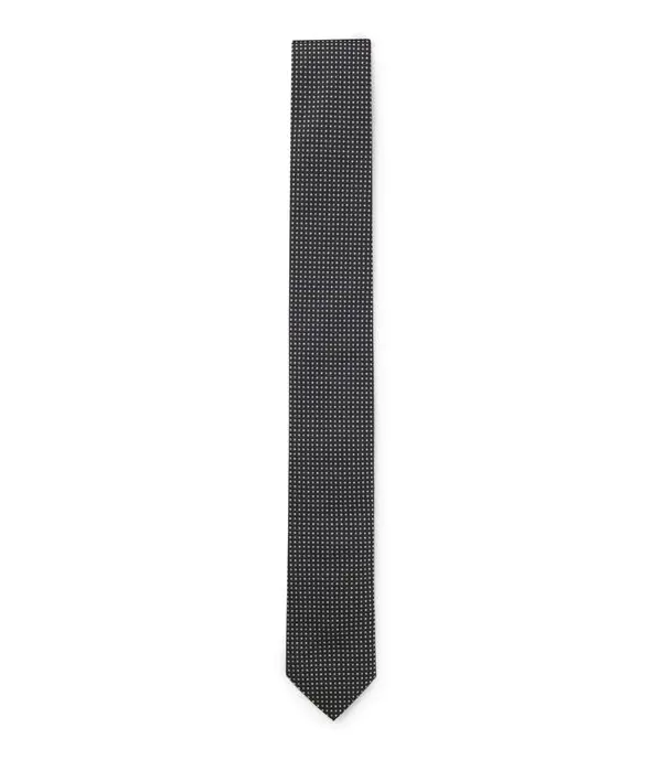 Hugo Silk-blend Jacquard Tie - Black