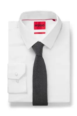 Hugo Silk-blend Jacquard Tie - Black