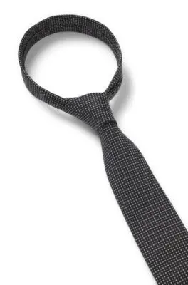Hugo Silk-blend Jacquard Tie - Black
