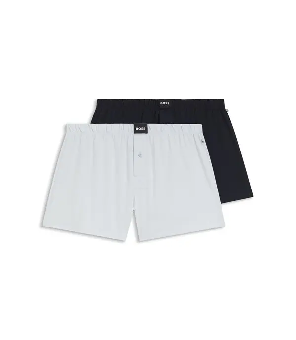 BOSS Two-pack Of Boxer Shorts In Stretch Cotton - Patterned