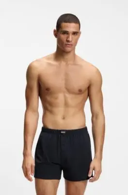 BOSS Two-pack Of Boxer Shorts In Stretch Cotton - Patterned