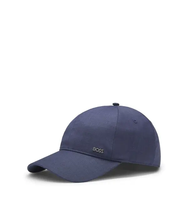 BOSS Logo-lettering Cap In Virgin Wool - Light Blue