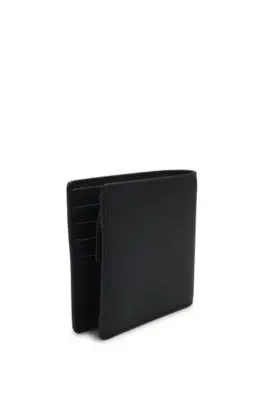 BOSS Billfold Wallet With Silver-tone Logo And Coin Pocket - Black