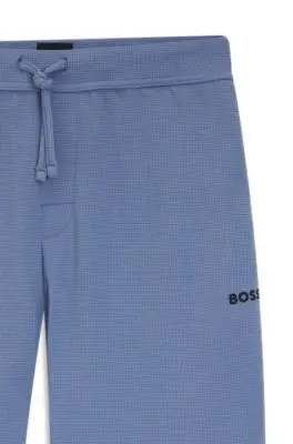 BOSS Waffle-knit Pajama Bottoms - Light Blue