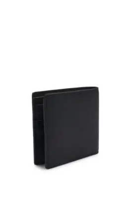 BOSS Billfold Wallet With Silver-tone Logo Lettering - Black