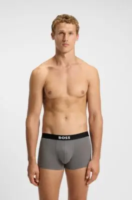 BOSS One Three-pack Of Trunks In Stretch Cotton - Light Beige
