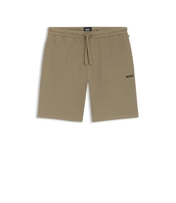BOSS Cotton-blend Pajama Shorts With Logo - Light Brown