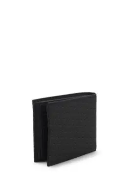 BOSS Trifold Wallet With Monogram Pattern