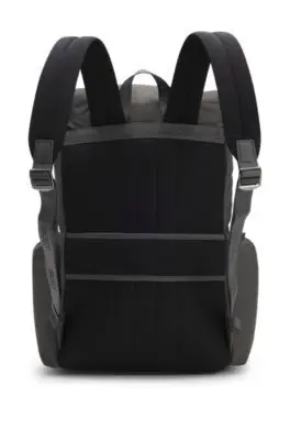 BOSS Twill Backpack With Monogram - Grey