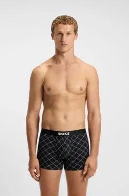 BOSS Three-pack Of Stretch-cotton Boxer Briefs - Black