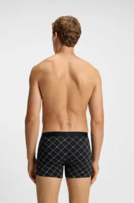 BOSS Three-pack Of Stretch-cotton Boxer Briefs - Black