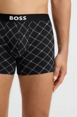 BOSS Three-pack Of Stretch-cotton Boxer Briefs - Black