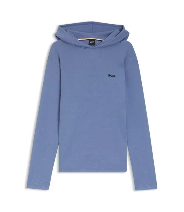 BOSS Cotton-blend Waffle Pajama Hoodie - Light Blue
